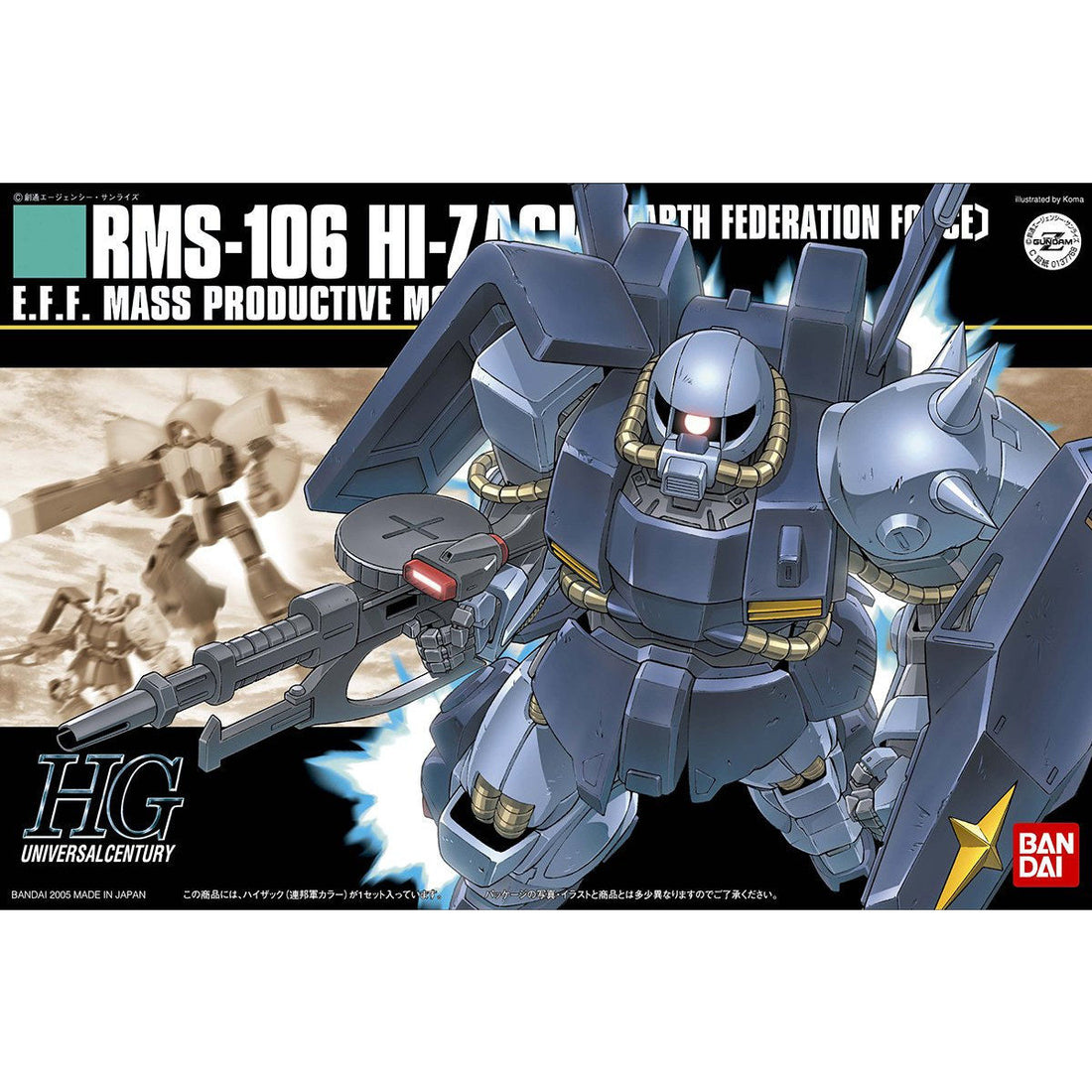 Bandai HGUC 1/144 RMS-106 Hi-Zack (Earth Federation) Model Kit – Gunpla Style