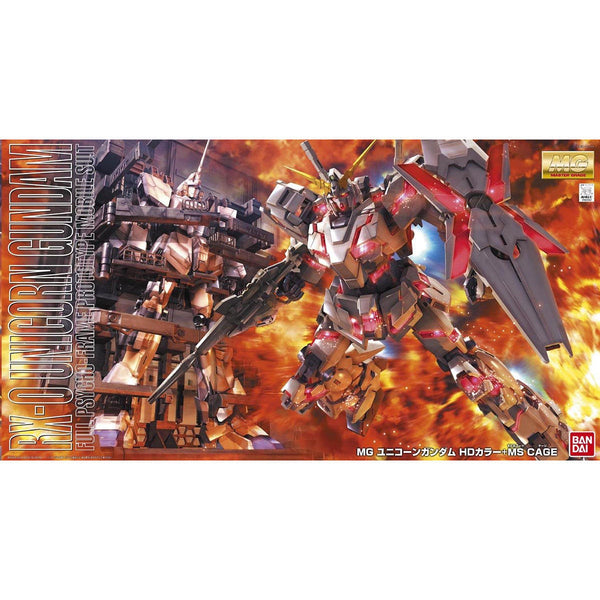 Bandai MG 1/100 RX-0 Unicorn Gundam HD COLOR + MS CAGE Model Kit ...