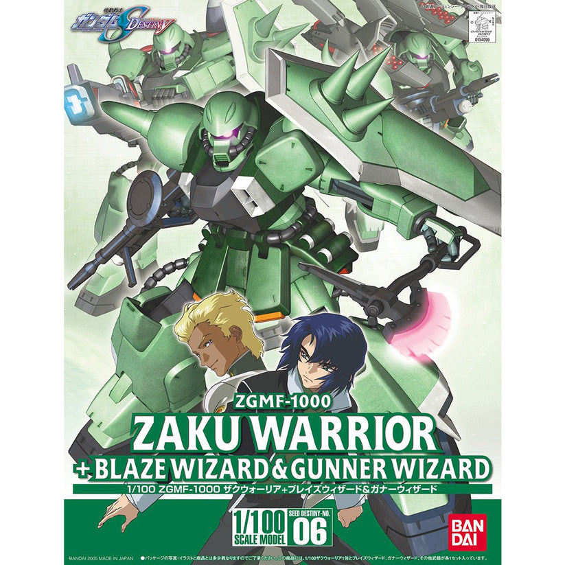 Bandai 1/100 ZGMF-1000 Zaku Warrior + Blaze Wizard & Gunner Wizard Mod ...